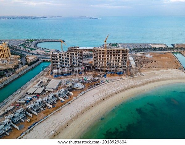 Construction Development Marjan Island Seafront Reclaimed Stock Photo ...