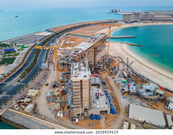 Construction Development Marjan Island Seafront Reclaimed Stock Photo ...