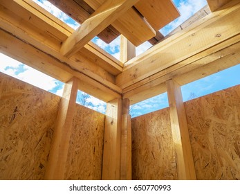 Wooden Spruce Beams Trusses Wooden House Stock Photo 1765703012 ...