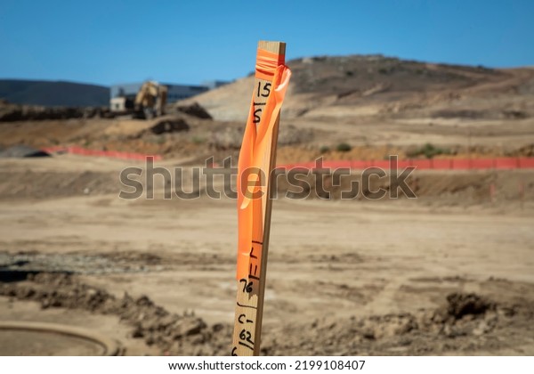 Construction Grading Stake Construction Equipment Background Stock ...