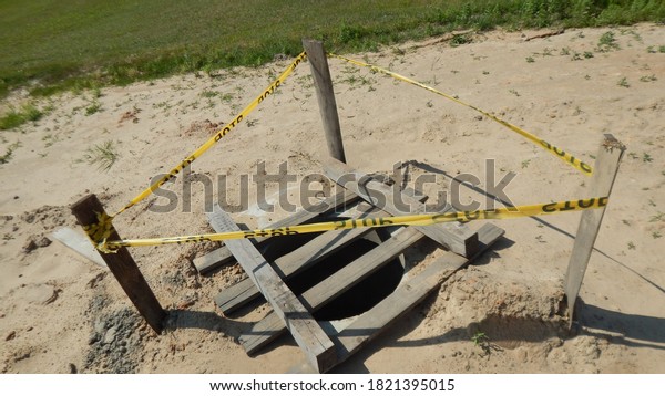 Construction Hazardous Work Enclosed Pit Ground Stock Photo 1821395015 ...