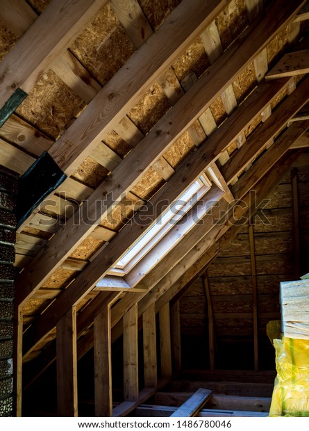 Construction Insulation Roofs Inside View Stock Photo 1486780046 ...