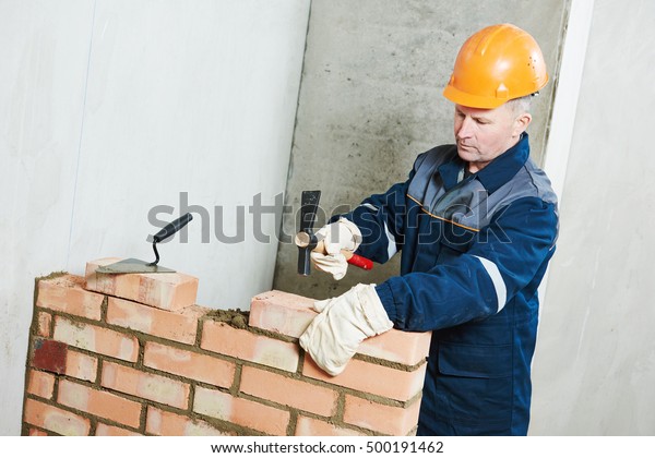 Construction Mason Worker Bricklayer Stock Photo (Edit Now) 500191462