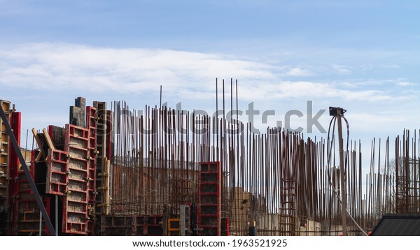 Construction Monolithic Structure Installation Iron Fittings Stock ...