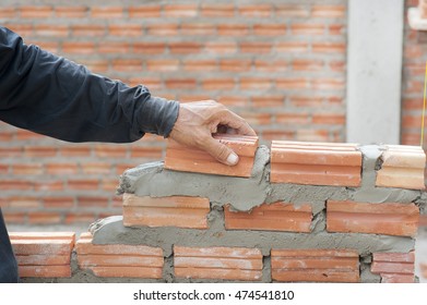 Construction Process Mason Work Brick Installing Stock Photo 474541810 ...