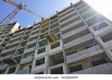 Construction Residential Complex Monolithically Frame Way Stock Photo ...