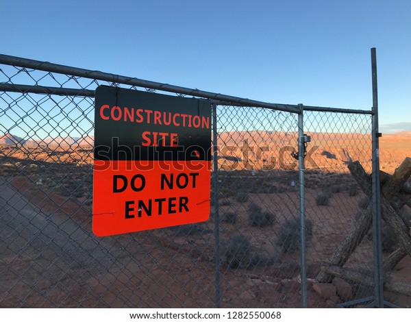 Construction Site Do Not Enter Sign Stock Photo 1282550068 | Shutterstock