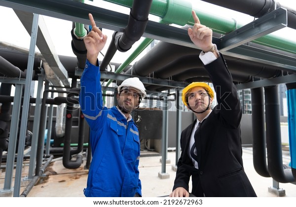 Construction Site Manager Visit Engineer Working Stock Photo 2192672963 ...