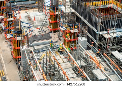Construction Site On Process While Installation Stock Photo (Edit Now ...