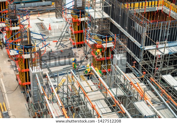 Construction Site On Process While Installation Stock Photo 1427512208 ...