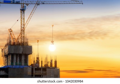 Construction Site Sunset Stock Photo 1042030984 | Shutterstock