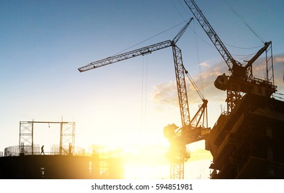 Construction Site Sunset Stock Photo 594851981 | Shutterstock