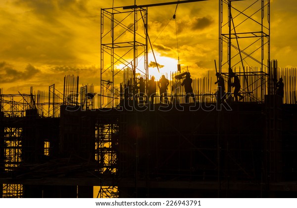 Construction Site Sunset Stock Photo (Edit Now) 226943791