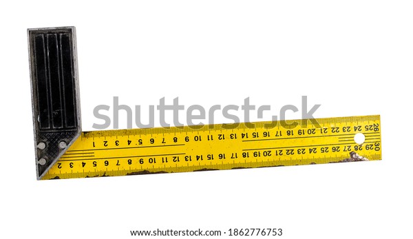 Construction Square Triangle Ruler Isolated On Stock Photo 1862776753 ...