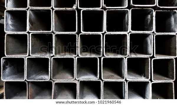 Construction Steel Profile Pipe Rectangular Shape Stock Photo ...
