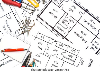 Construction Tools Architecture Plan Stock Photo 266864756 | Shutterstock
