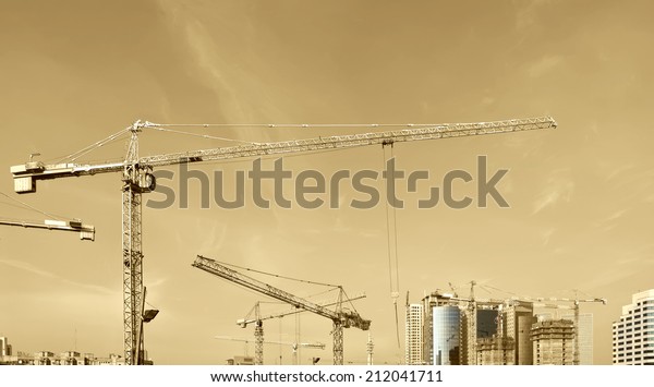 Construction Work Site Panoramic View Stock Photo (Edit Now) 212041711