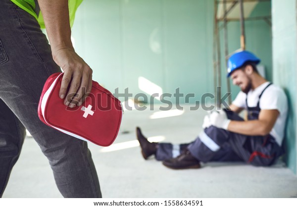 Construction Worker Accident Construction Worker First Stock Photo ...
