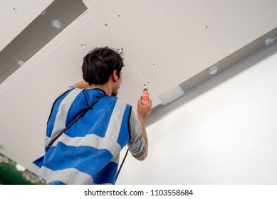 Construction Worker Ceiling Work Stock Photo 1103558684 | Shutterstock