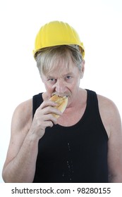Construction Worker Eating Bread Roll Stock Photo 98280155 | Shutterstock