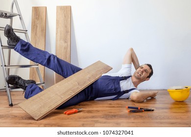 Construction Worker Falling Down Ladder Stock Photo 1074327041 ...
