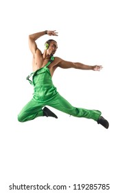 Construction Worker Jumping Dancing Stock Photo (Edit Now) 121141576