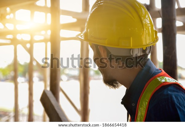 Construction Worker Ready Work On Building Stock Photo 1866654418 ...