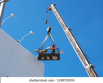 Construction Worker Construction Site Using Lifting Stock Photo ...