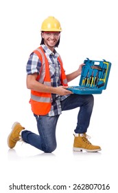 Construction Worker Tool Box Isolated On Stock Photo 262807016 ...