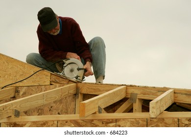 Construction Worker Using Circular Saw Stock Photo 684223 | Shutterstock