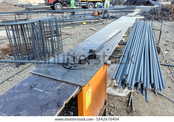 Construction Workers Bending Rebars Machine New Stock Photo (Edit Now ...