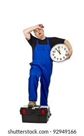 Construction Workers Clock His Hand Stock Photo 90844031 | Shutterstock