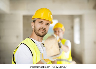 Construction Workers Collaborating On New House Stock Photo (Edit Now ...