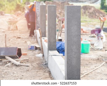 Construction Workers Collaborating Unstrap Cement Formwork Stock Photo ...
