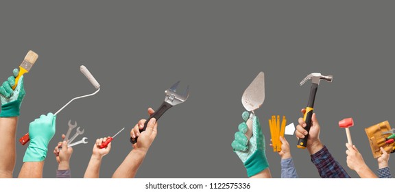 Construction Workers Hands Tools Stock Photo 1122575336 | Shutterstock