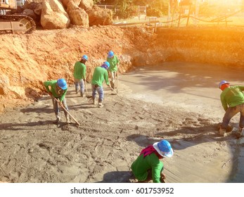 Construction Workers Workers Working Prepare Structure Stock Photo ...