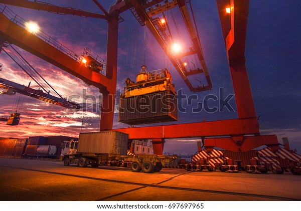 Container Being Hoisted Dock Stock Photo 697697965 | Shutterstock