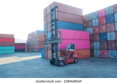 Container Stacker Load Container Into Truck Stock Photo (Edit Now ...