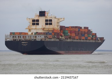 Container Ship Dimitra C Passes Cuxhaven Stock Photo 2119437167 ...
