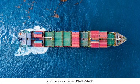 Aerial Top View Container Ship Full Stock Photo (Edit Now) 1273165201
