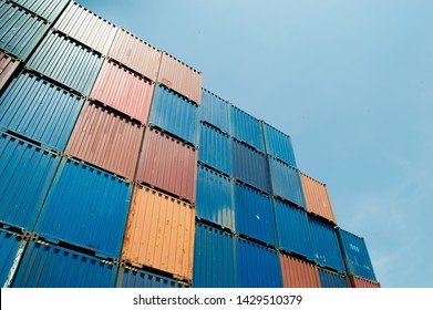 Container Stack Yard Background Shipping Containers Stock Photo (Edit ...