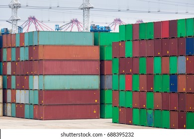 Container Stack Yard Modern Logistics Global Stock Photo 688395232 ...