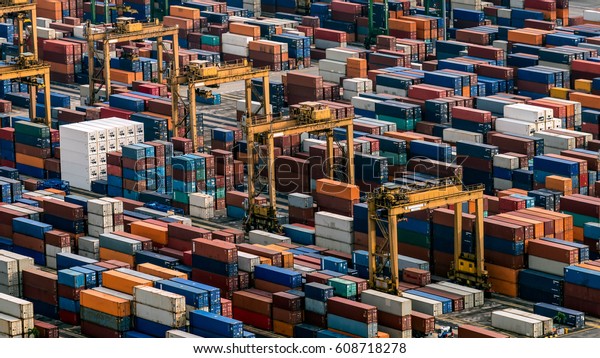 Container Terminal Stock Photo (Edit Now) 608718278