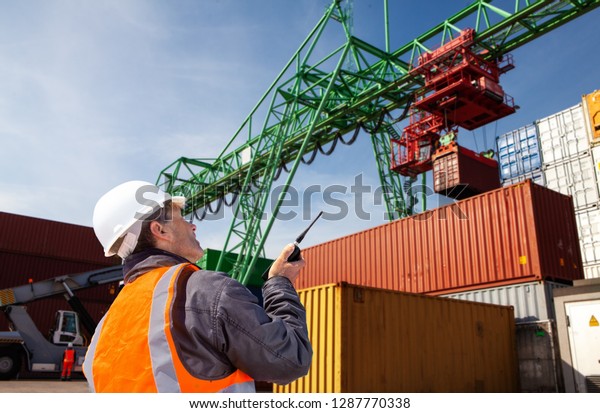 Container Terminal Manager Worker Stock Photo 1287770338 | Shutterstock