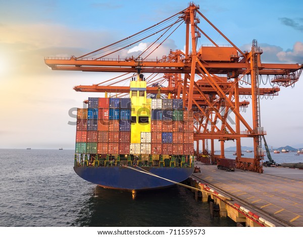 Container Vessel Loading Full Capacity Port Stock Photo 711559573 ...