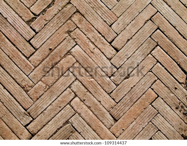 Contemporary Herringbone Pattern Brick Wall Detail Stock Photo ...