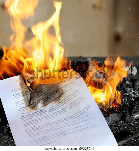 Contract Burning Fire Stock Photo (Edit Now) 59225341