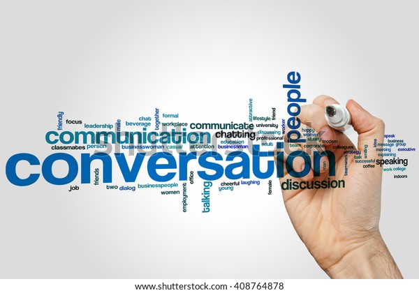 Conversation Word Cloud Concept Communication Discussion Stock Photo ...