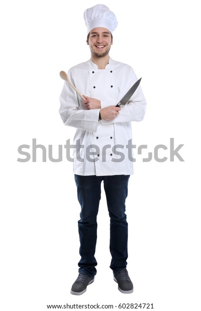 Cook Apprentice Trainee Cooking Knife Standing Stock Photo 602824721 ...