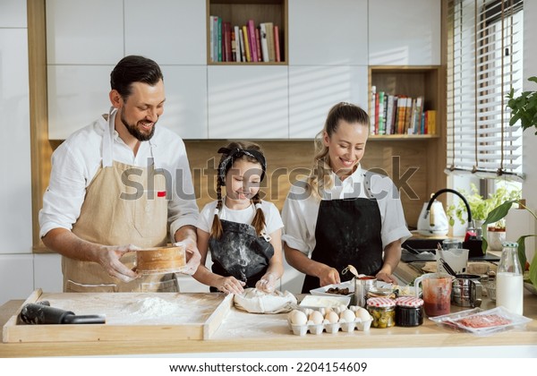 Cooking Baking Process Modern Light Kitchen Stock Photo 2204154609 ...